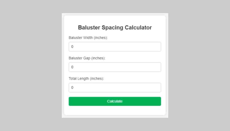 Baluster Spacing Calculator