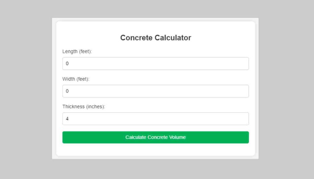 Concrete Calculator – Woodworking Advisor