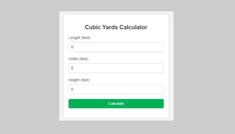Cubic Yards Calculator
