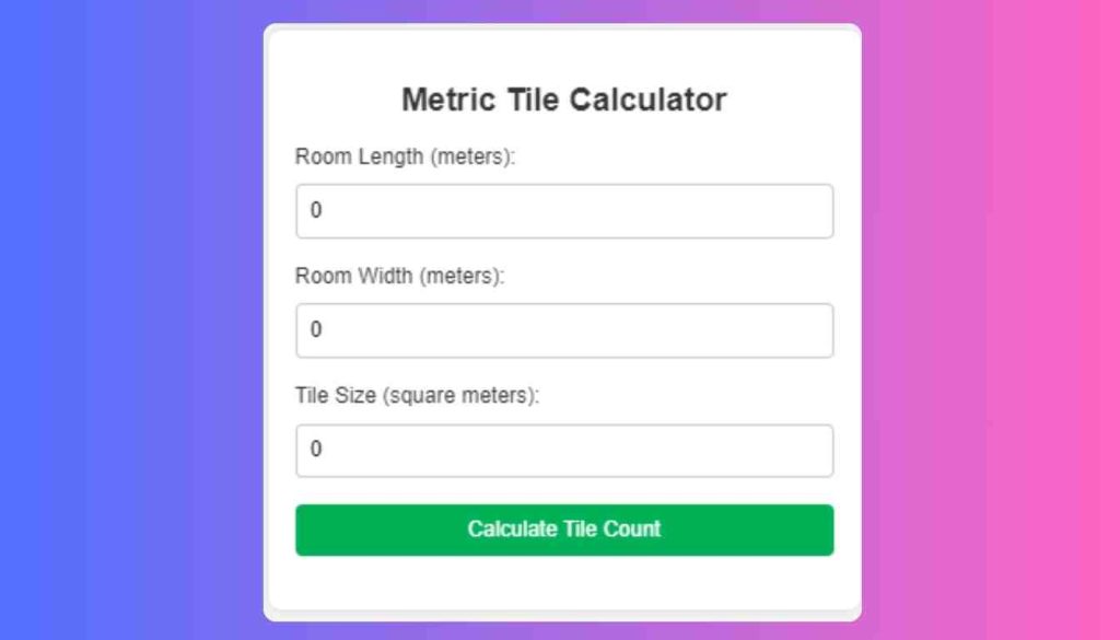 Metric Tile Calculator