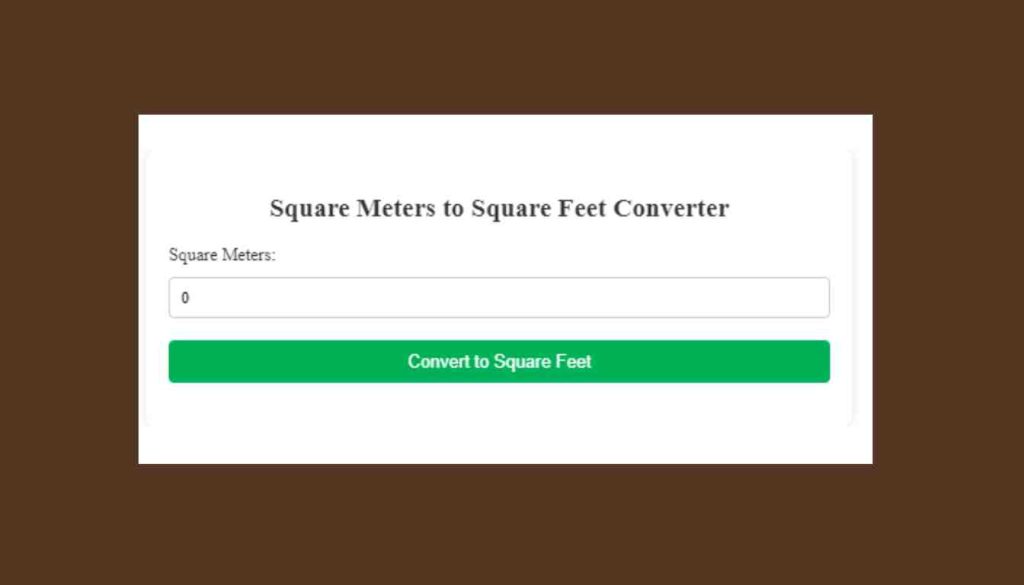 Square Meters To Square Feet Calculator