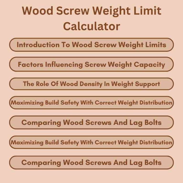 Wood Screw Weight Limit Calculator: Maximize Your Builds