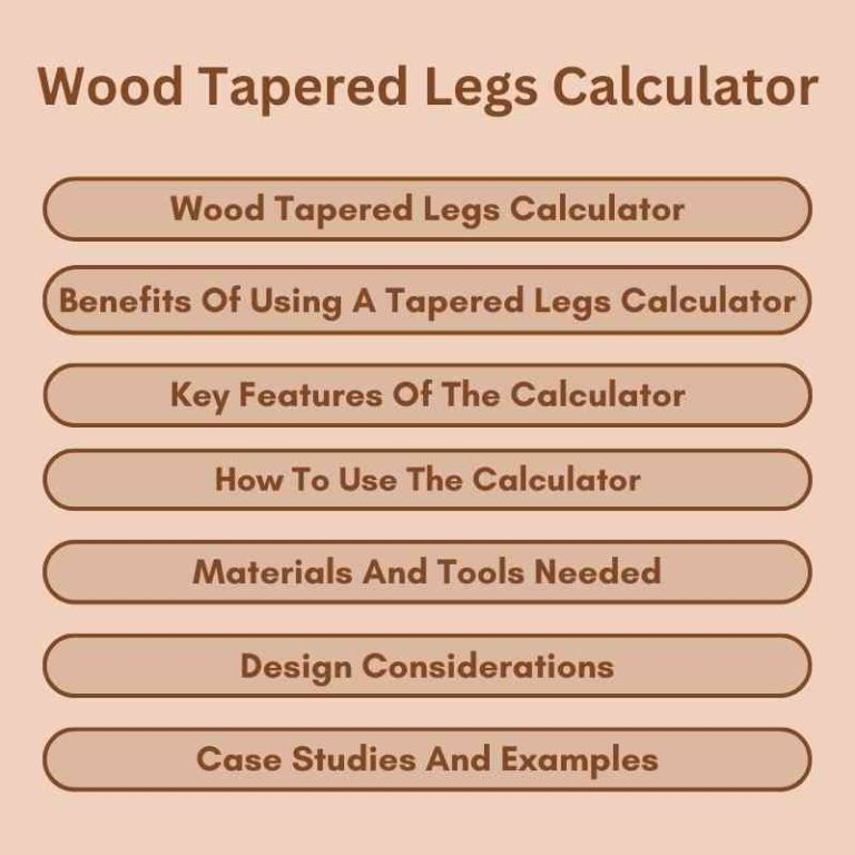 Wood Tapered Legs Calculator: Simplify Your Furniture Projects