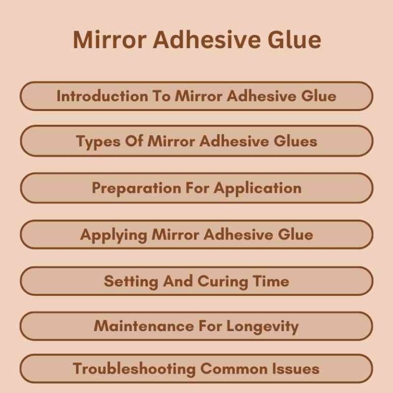 Mirror Adhesive Glue: Secrets to a Lasting Shine