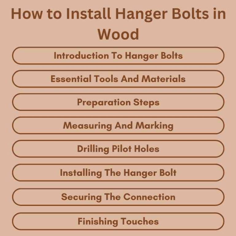 How to Install Hanger Bolts in Wood: Step-by-Step Guide