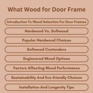 What Wood for Door Frame: Choosing the Strongest Options