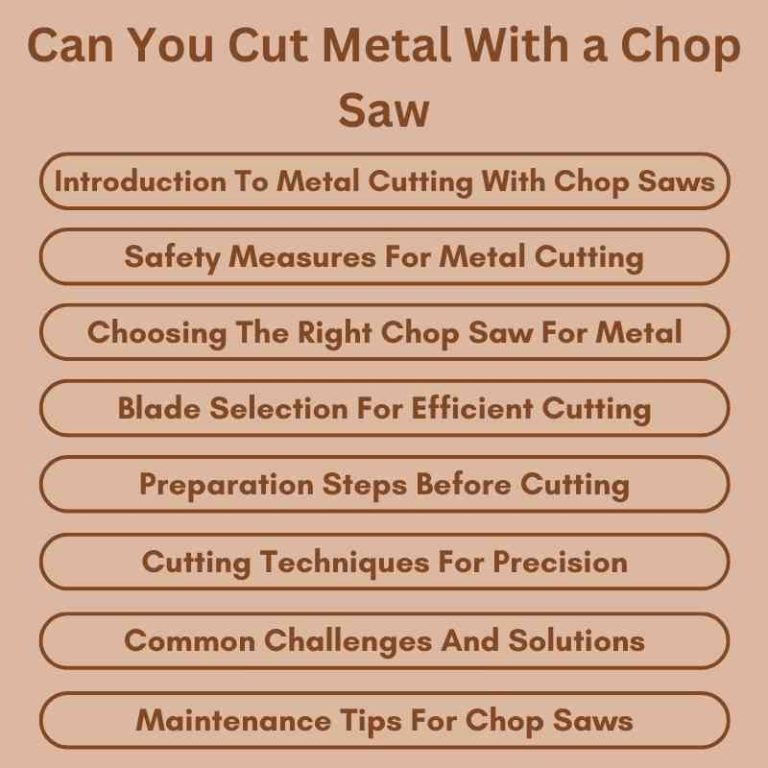 Can You Cut Metal With a Chop Saw?: Expert Tips